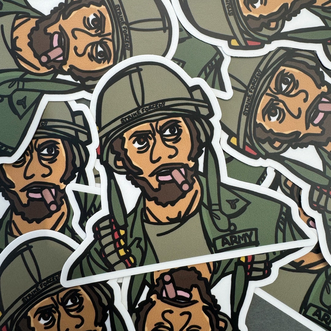 Tropic Thunder Vietnam War Army Sticker | Meme Movie Decal Never Go ...