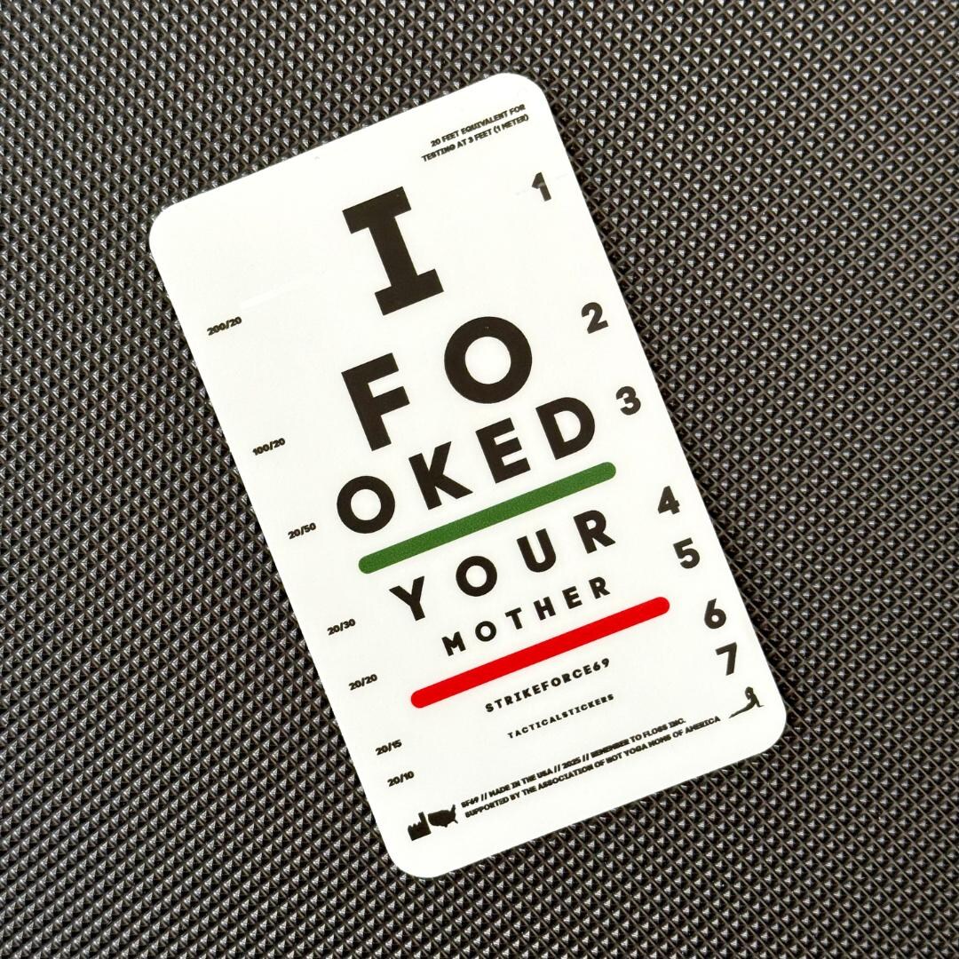 Military Vision Test - Eye Exam Snellen Chart Meme Decal | Tactical ...