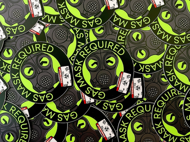 Gas Mask Required Mr. Yuk Sticker HAZMAT Warning by - Etsy