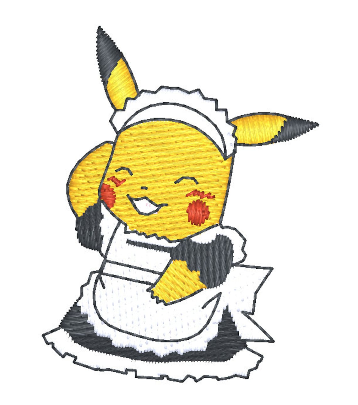 Pikachu Pokemon Maid Stitchfile Embroidery Digital File - Etsy