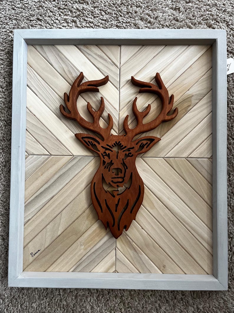 Deer Head Scroll Saw Wood Art - Etsy