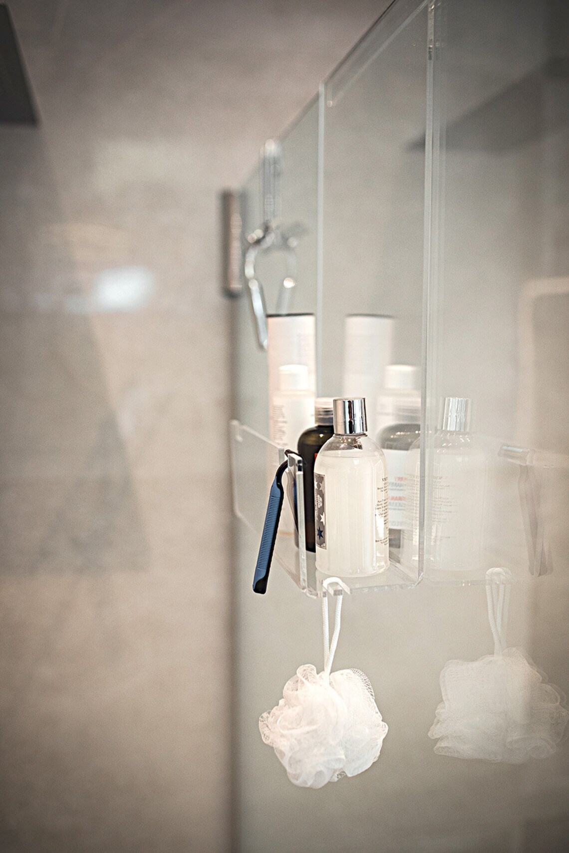 High-quality, Plexiglass Shower Shelf, for Hanging on the Shower Screen ...