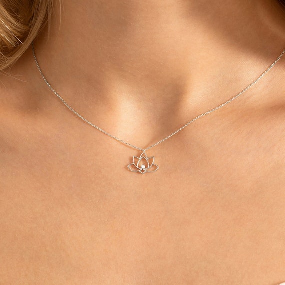 Lotus charm necklace store