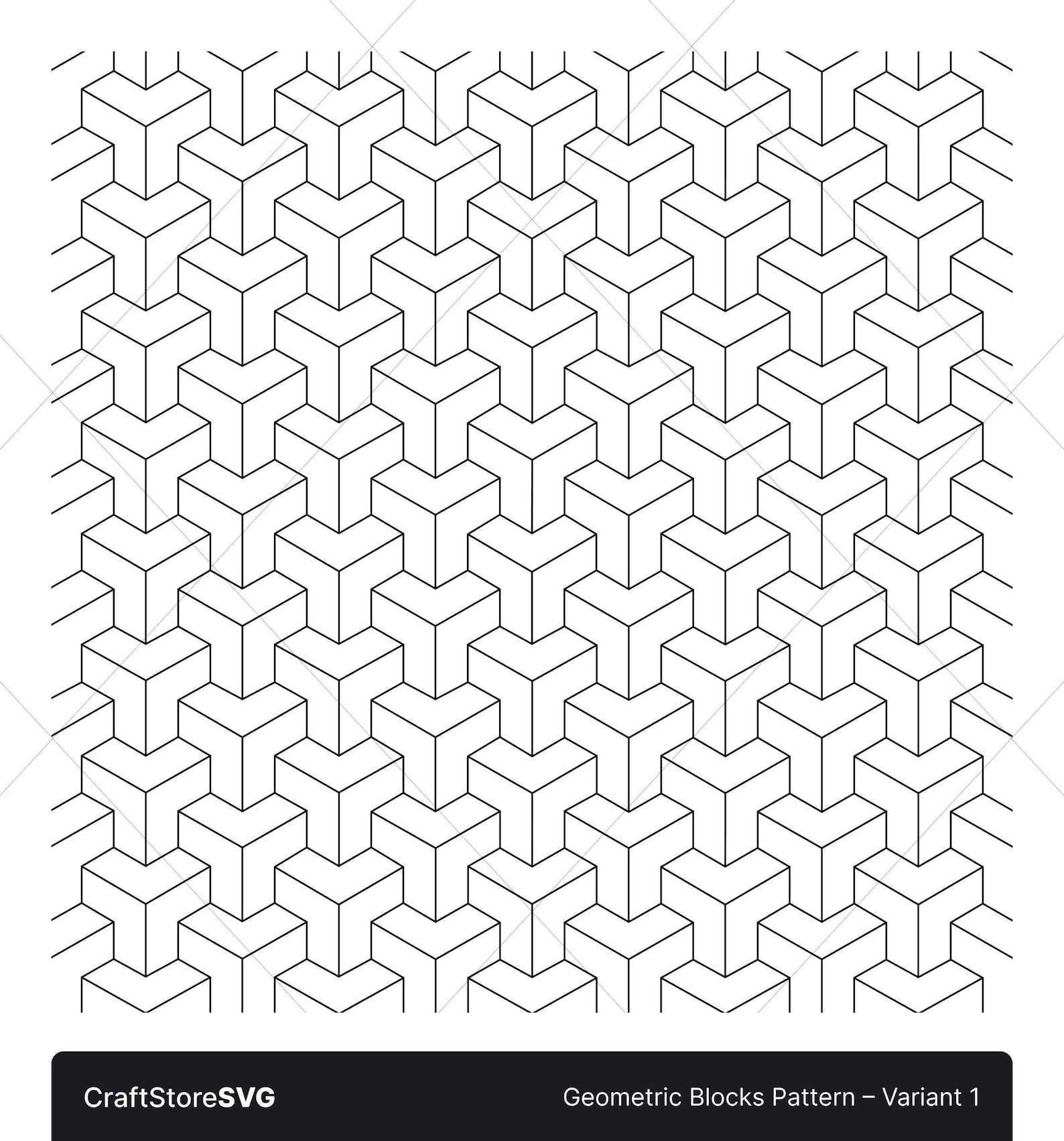 Geometric Blocks Pattern SVG – Tileable Design – Instant Download - Etsy