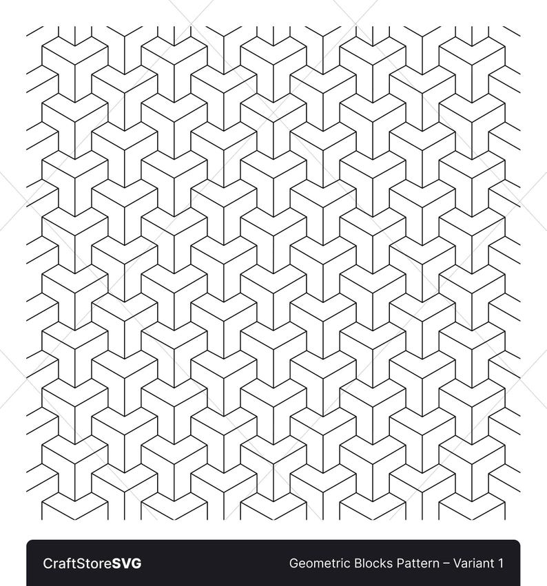 Geometric Blocks Pattern SVG – Tileable Design – Instant Download - Etsy