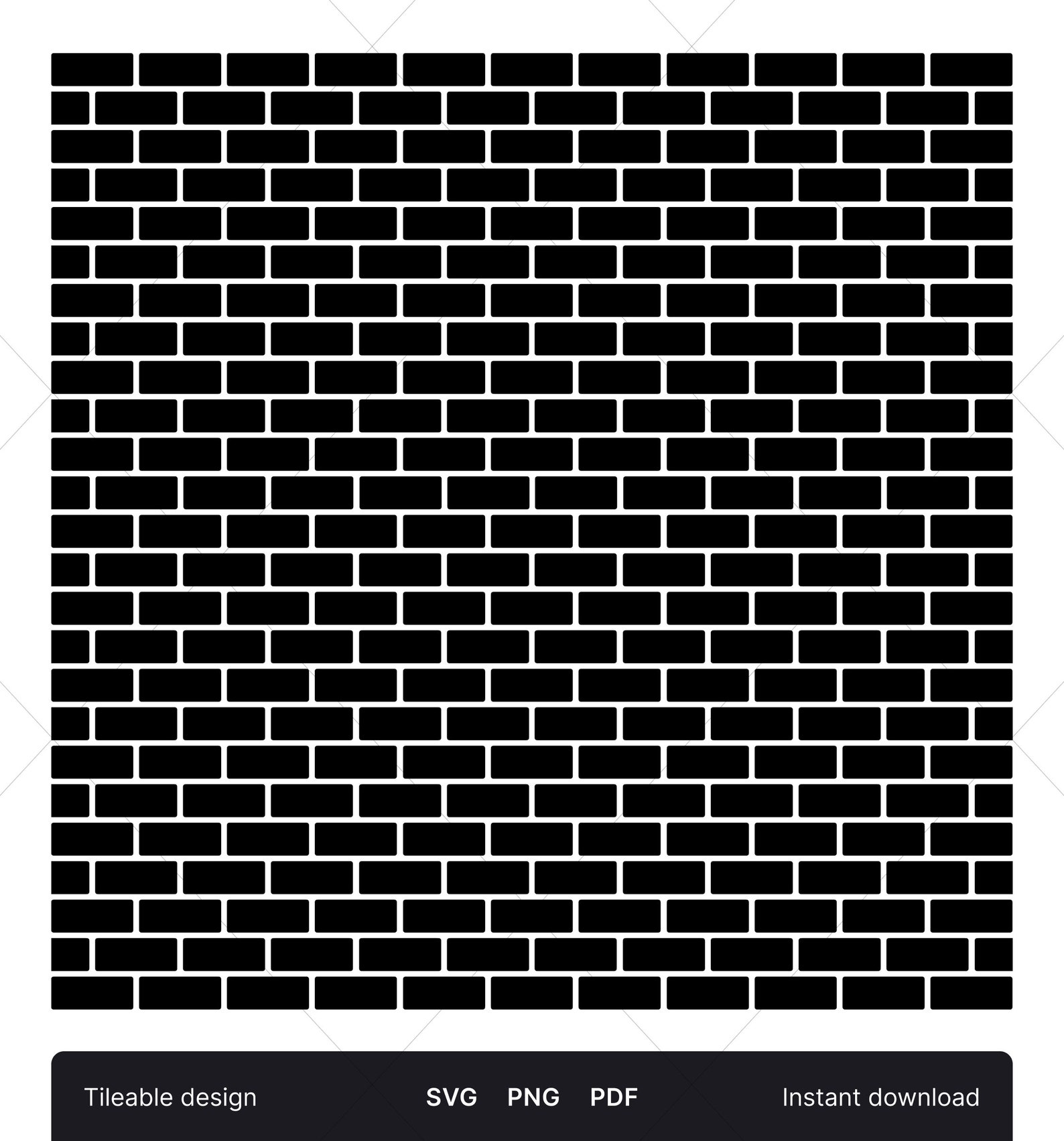 Brick Wall Pattern SVG – Tileable and Seamless Design – Instant ...