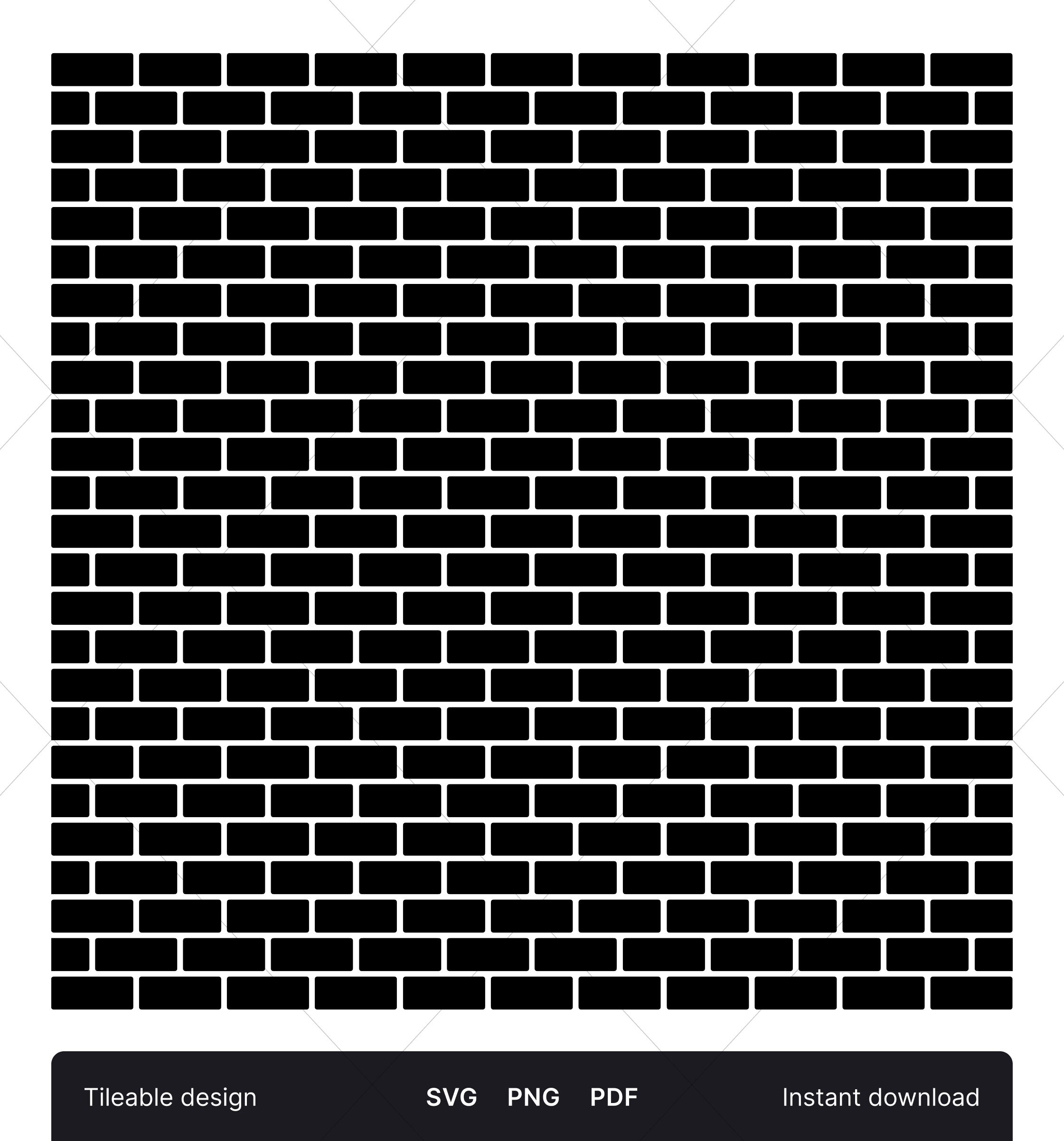 Brick Wall Pattern SVG – Tileable and Seamless Design – Instant ...