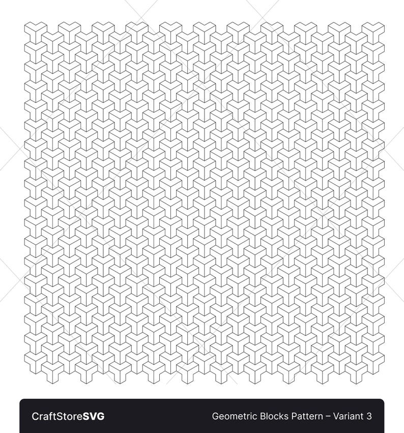 Geometric Blocks Pattern SVG – Tileable Design – Instant Download - Etsy