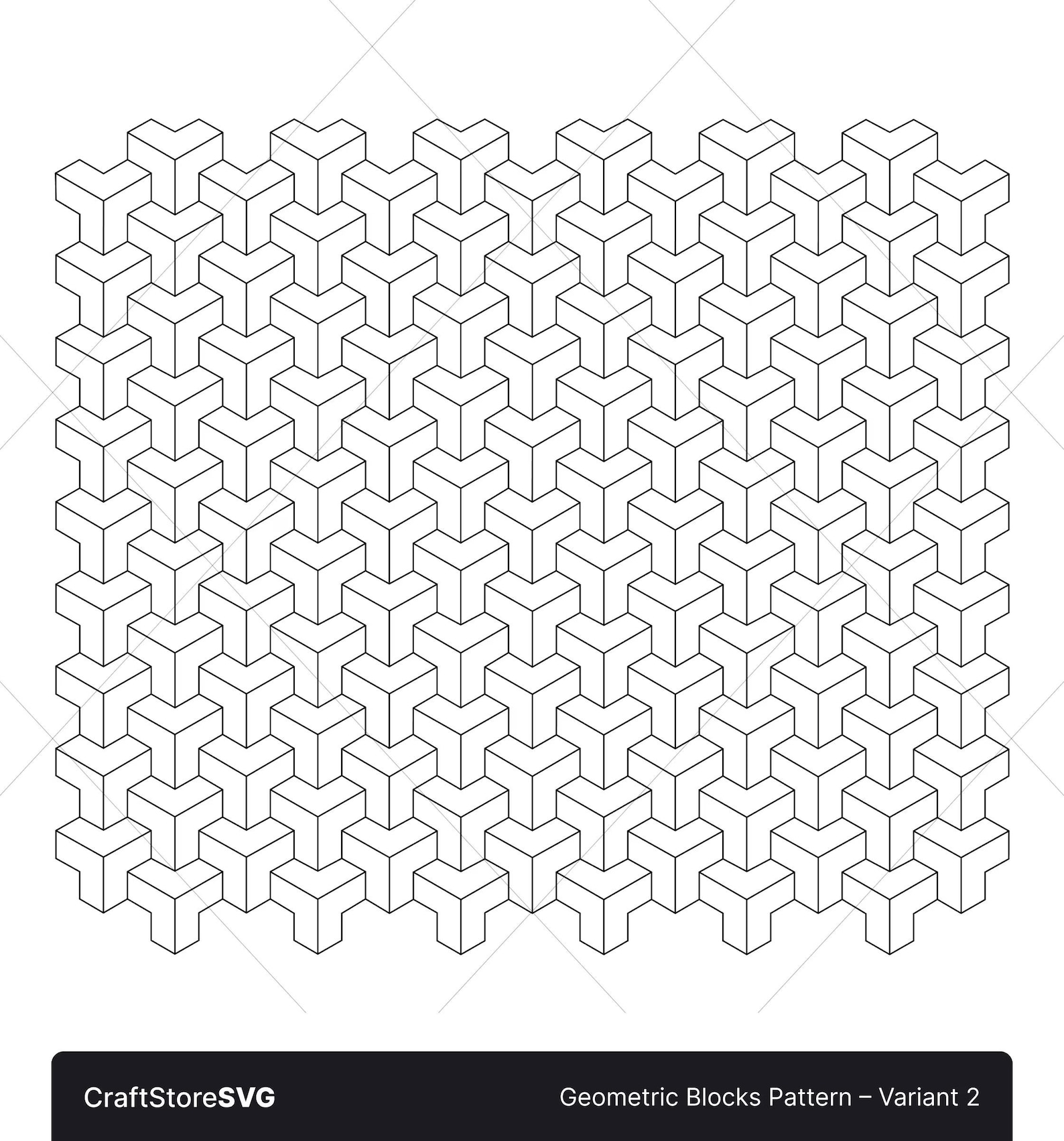 Geometric Blocks Pattern SVG – Tileable Design – Instant Download - Etsy