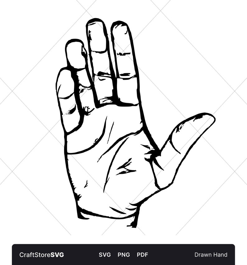 Drawn Hand SVG premium Drawn Vector SVG - Etsy