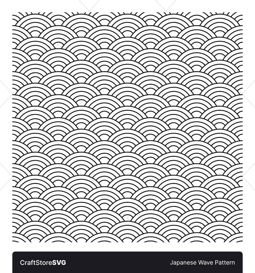 Japanese Wave Pattern SVG – Tileable and Seamless Design – Instant ...