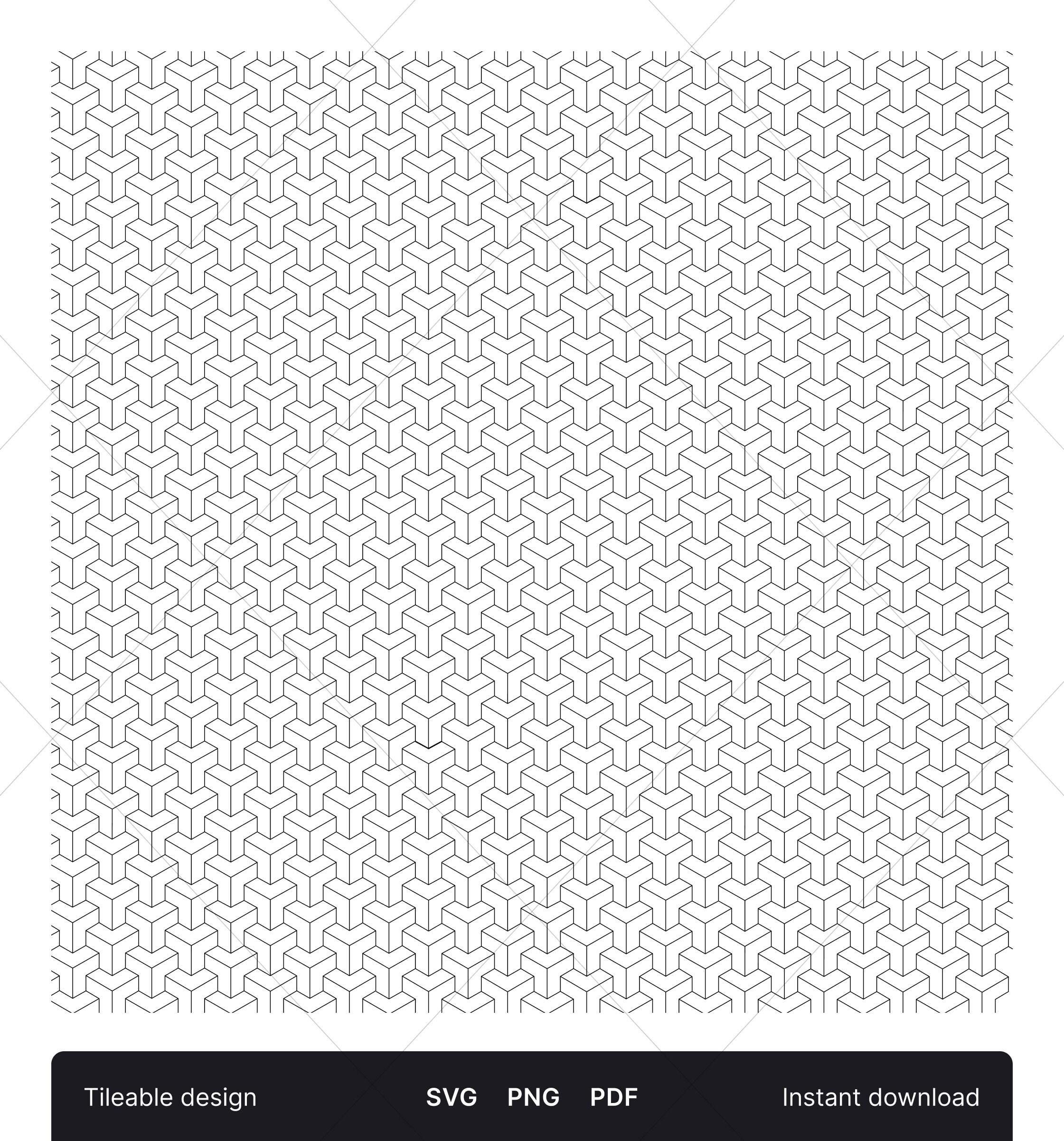 Geometric Blocks Pattern SVG – Tileable Design – Instant Download - Etsy