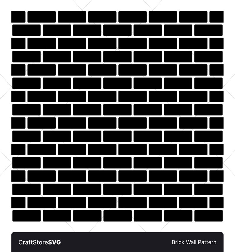 Brick Wall Pattern SVG – Tileable and Seamless Design – Instant ...