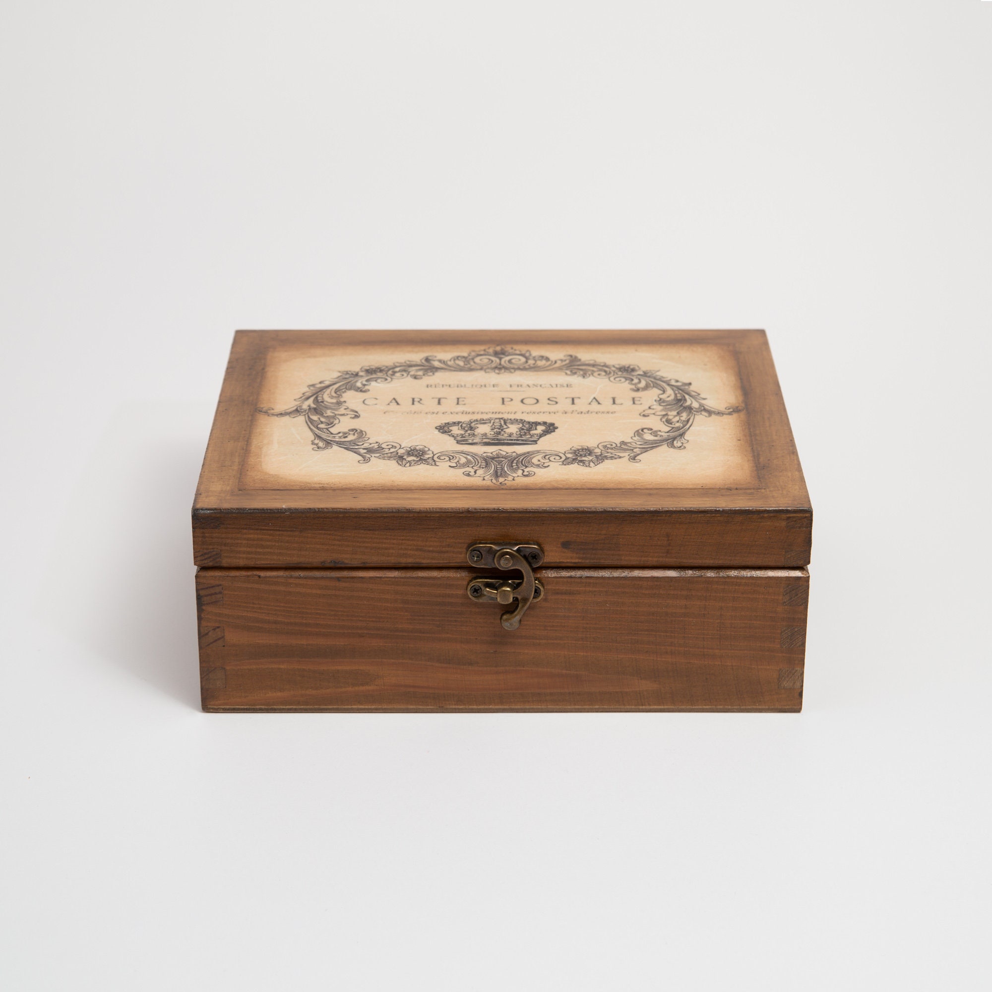 Vintage Style Tea Box , Brown Wooden Tea Bags Organiser With 6 ...