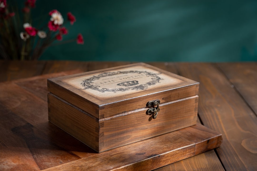 Vintage Style Tea Box , Brown Wooden Tea Bags Organiser With 6 ...