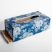 Blue Floral Wooden Tissue Box Cover: Decoupage Bamboo Rectangle - Etsy