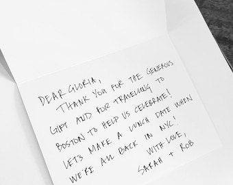 Handwritten Thank You Note for Wedding Birthday Gift - Etsy