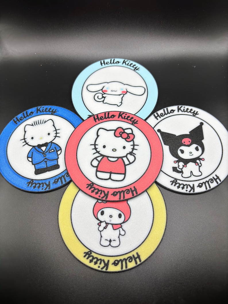 3D Printed Hello Kitty Coaster Set - Etsy