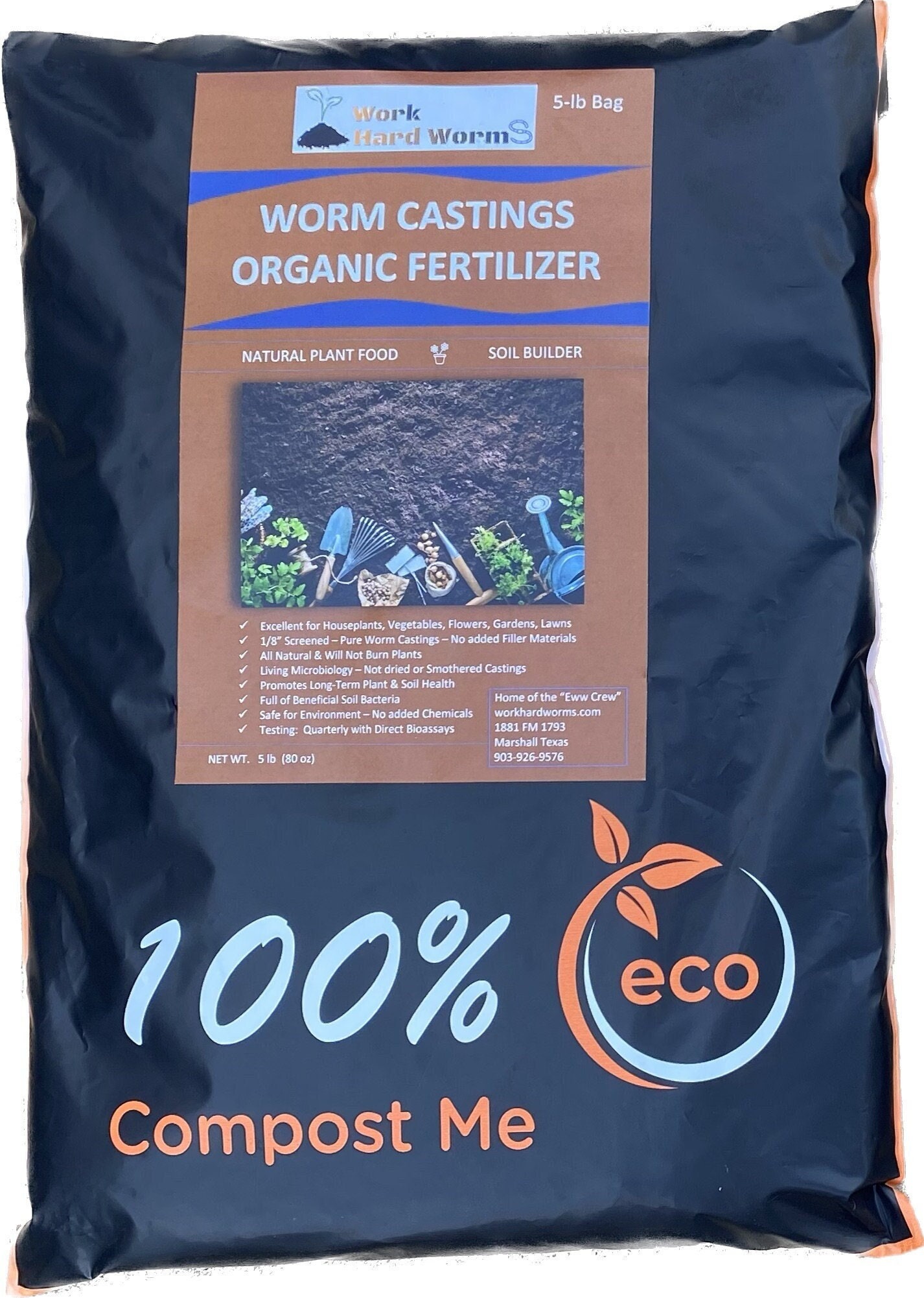 Worm Castings 5-lb Bag FREE SHIPPING (vermicompost), Soil Builder ...
