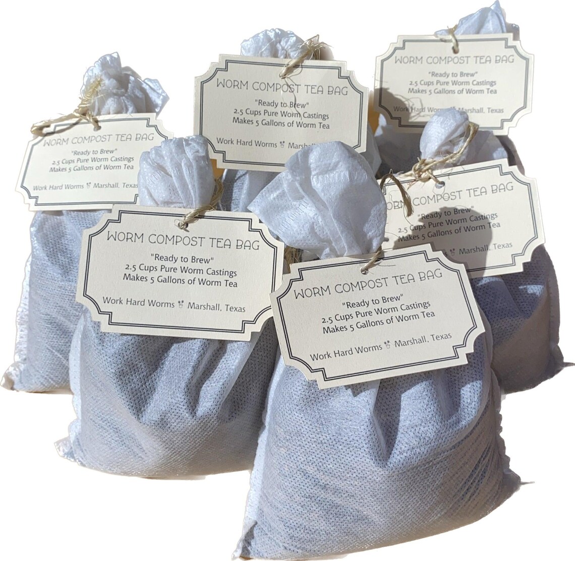 Worm Compost Tea Bags, 2.5-cups, 1/3/6 Bags, "ready to Brew", Makes 5 ...