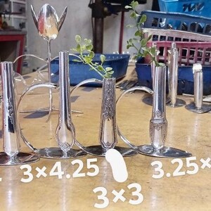 Silver Flower Bud Vase- Single, 4" Tall, Vintage Silverware Metal Art ...