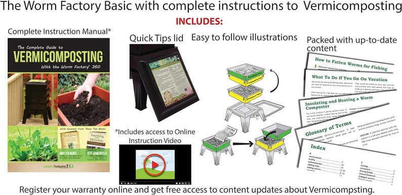 Worm Factory Basic, 3 Tray Composting Bin (360 W/o Extras), by Natures ...