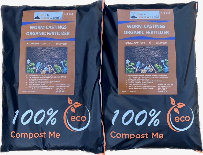 Worm Castings 5-lb Bag FREE SHIPPING (vermicompost), Soil Builder ...