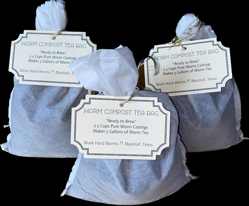 Worm Compost Tea Bags, 2.5-cups, 1/3/6 Bags, "ready to Brew", Makes 5 ...