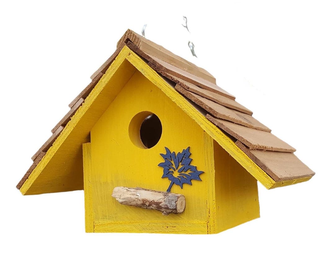 Chateau Wren Bird House (yellow) 8", Nesting Box, Bird Houses by Mark ...