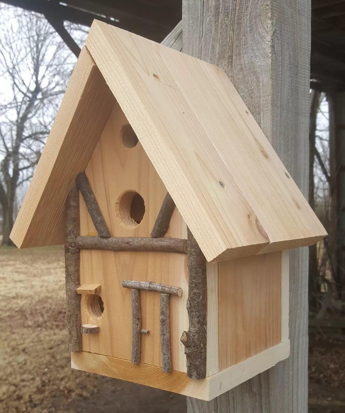 Forest Lodge Bird House, 16", Nesting Box, Bird Houses by Mark, Made in ...