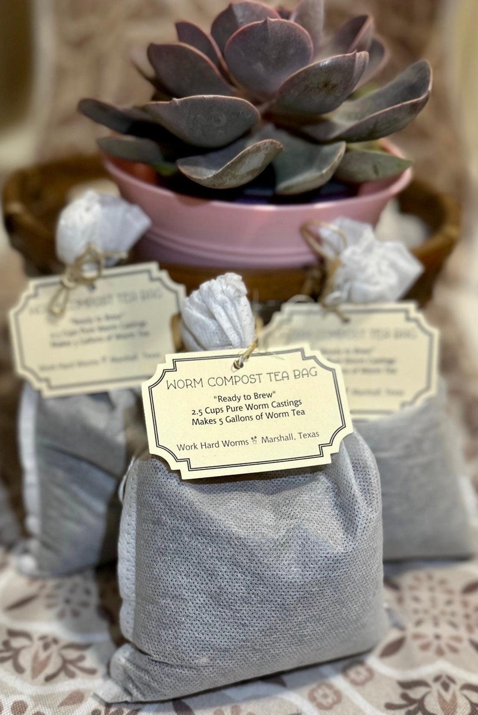 Worm Compost Tea Bags, 2.5-cups, 1/3/6 Bags, "ready to Brew", Makes 5 ...