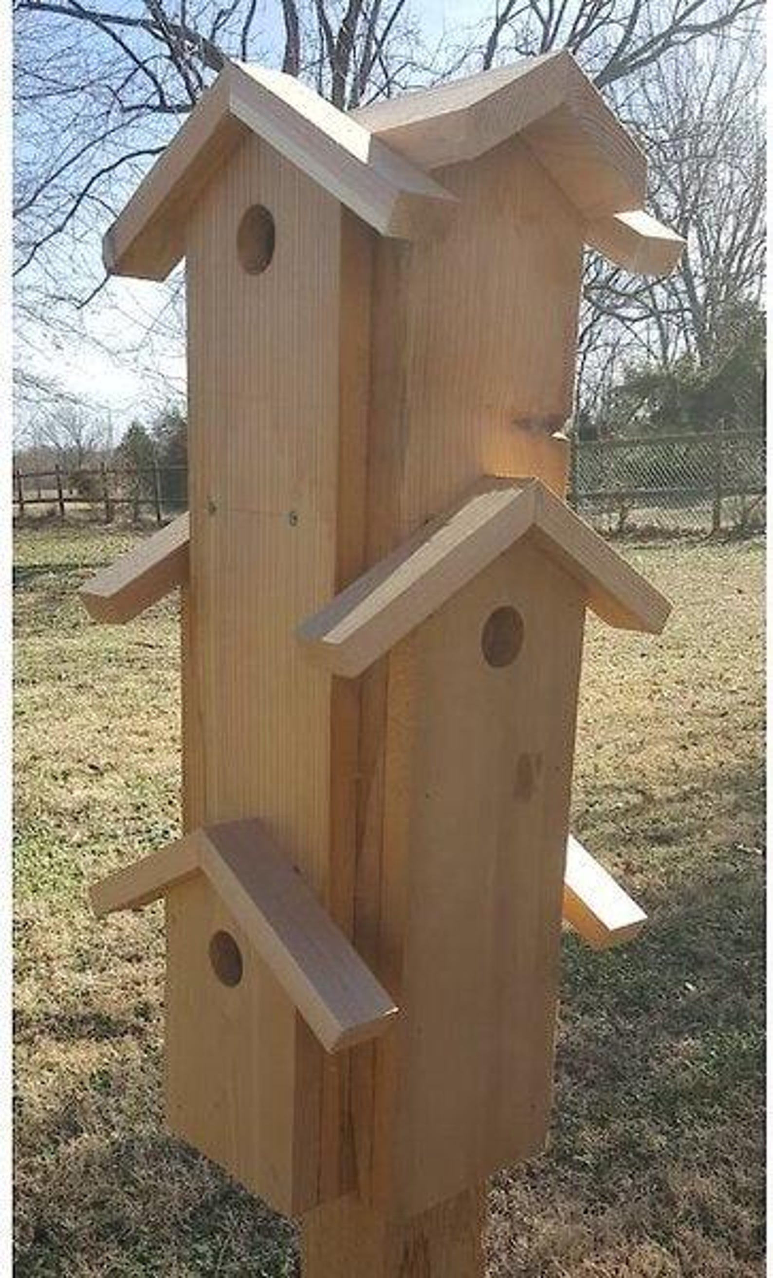 Tower Bird House Condo, 25" Tall, Nesting Box, Bird Houses by Mark ...