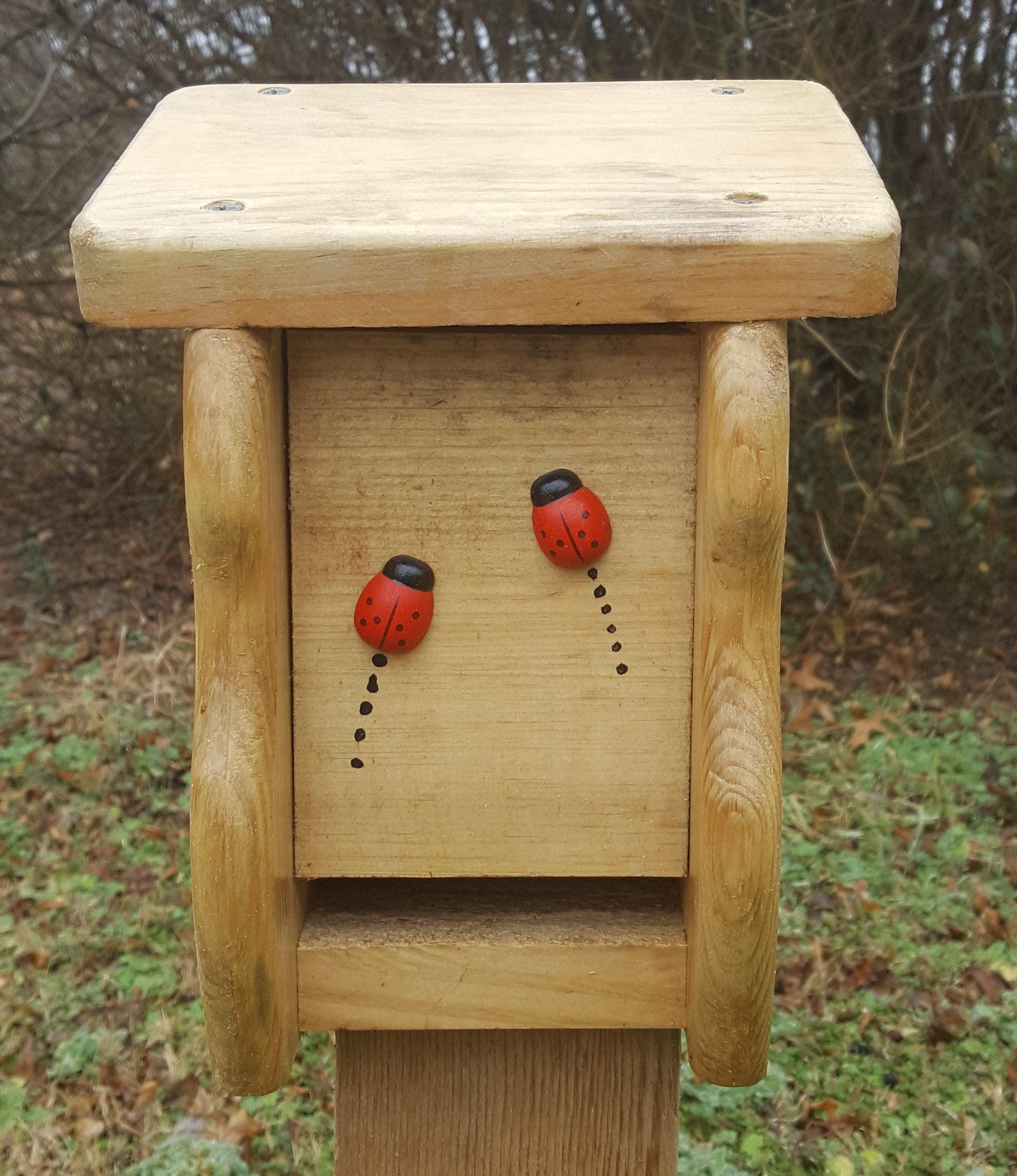Ladybug House (cherry), 10", Bird Houses by Mark, Made in USA - Etsy