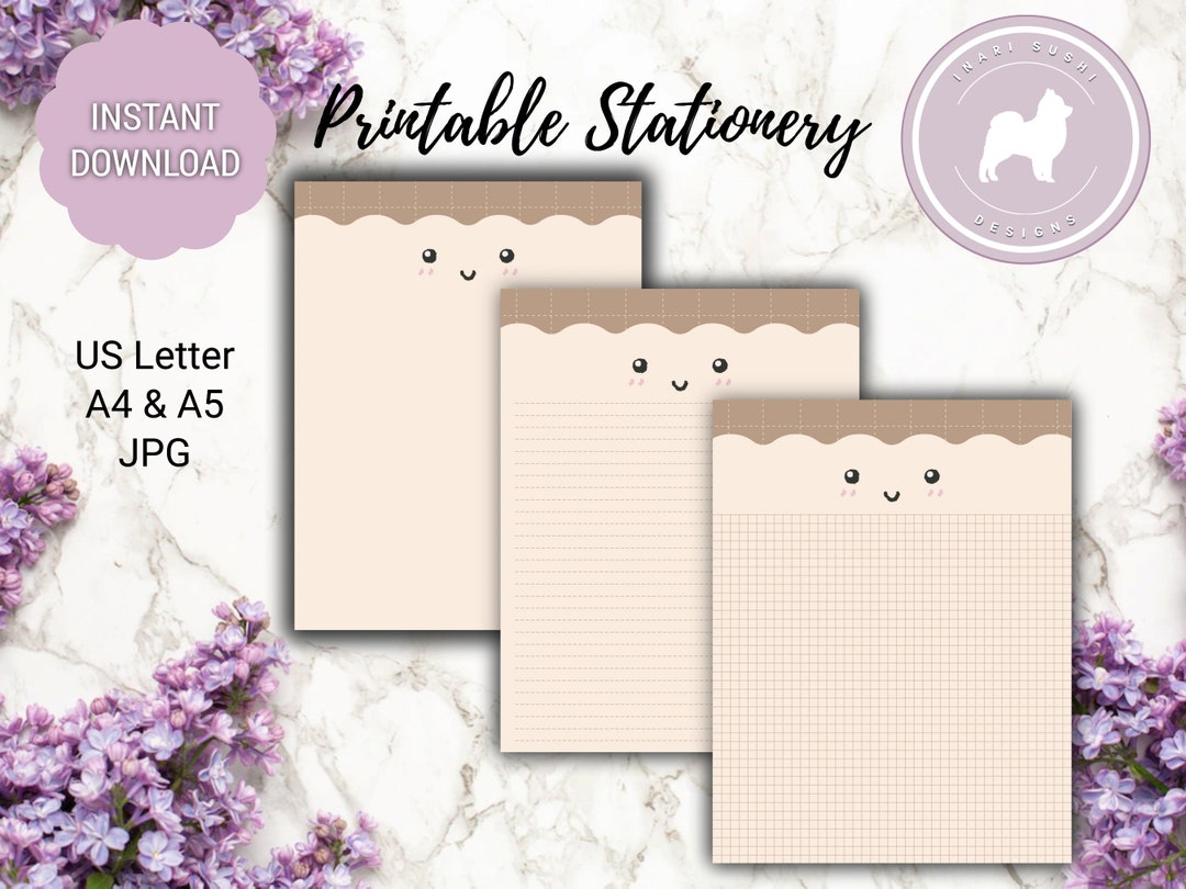 Cute Emoticon Stationery Paper | Printable and Digital Stationery ...
