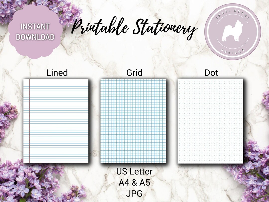 Lined, Grid, Dot, Calligraphy, Cursive and Seyes Paper Bundle ...