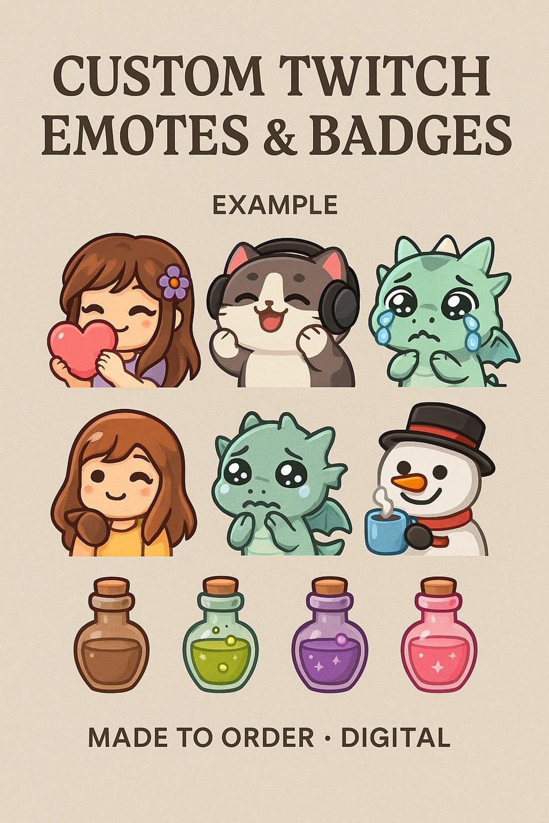 Custom Twitch Emotes & Badges – Ai-enhanced, Hand-finished PNG – All ...
