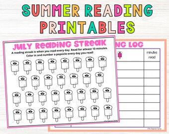 Summer Reading Chart, Summer Reading Challenge, Reading Log for Kids ...