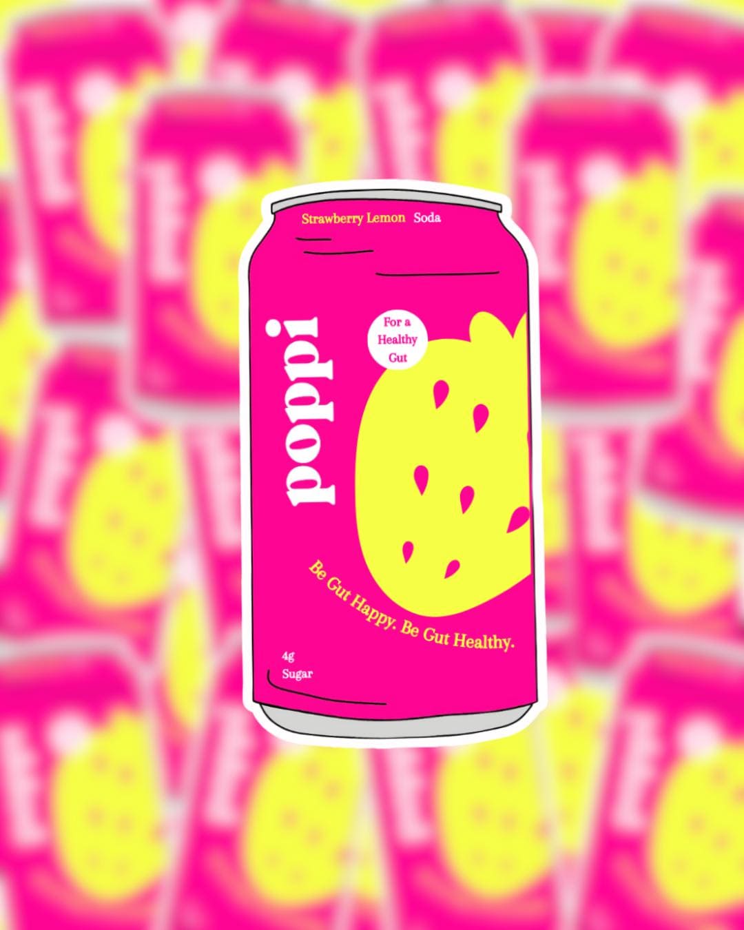 Poppi Drink Sticker|strawberry Lemon Poppi Sticker|soda Sticker|drink ...