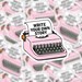 Write Your Own Story Typewriter Sticker – Pink Vintage Typewriter Vinyl ...