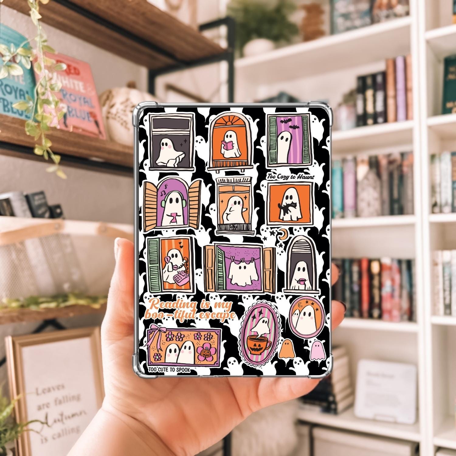 Ghost Kindle Insert Printed | Cute Spooky Fall Decor for E-readers ...