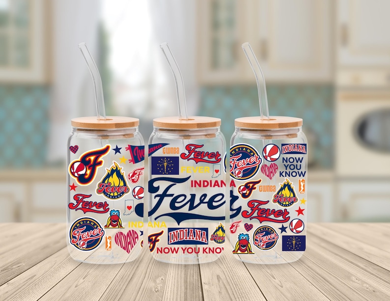 Indiana Fever Libbey Glass Cup – 16oz Iced Coffee Tumbler | WNBA Fan ...