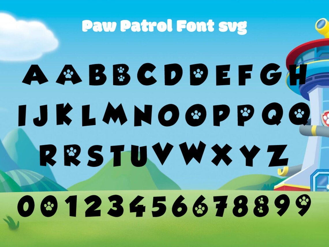 Paw Font SVG Layered Logo Paw Editable SVG Blue Paw Letters - Etsy ...