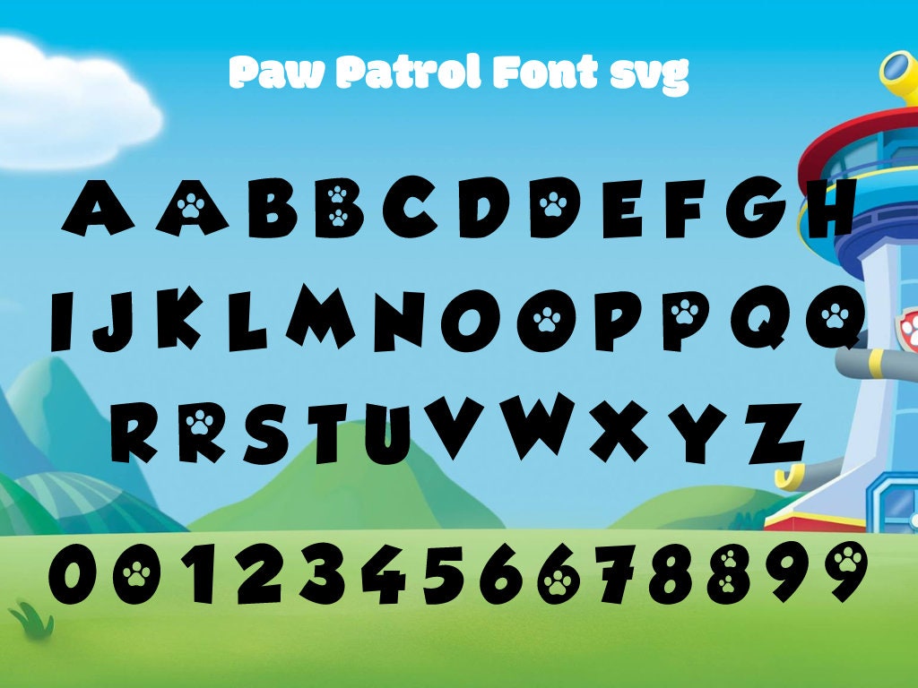 Paw Font SVG Layered Logo Paw Editable SVG Blue Paw Letters - Etsy ...