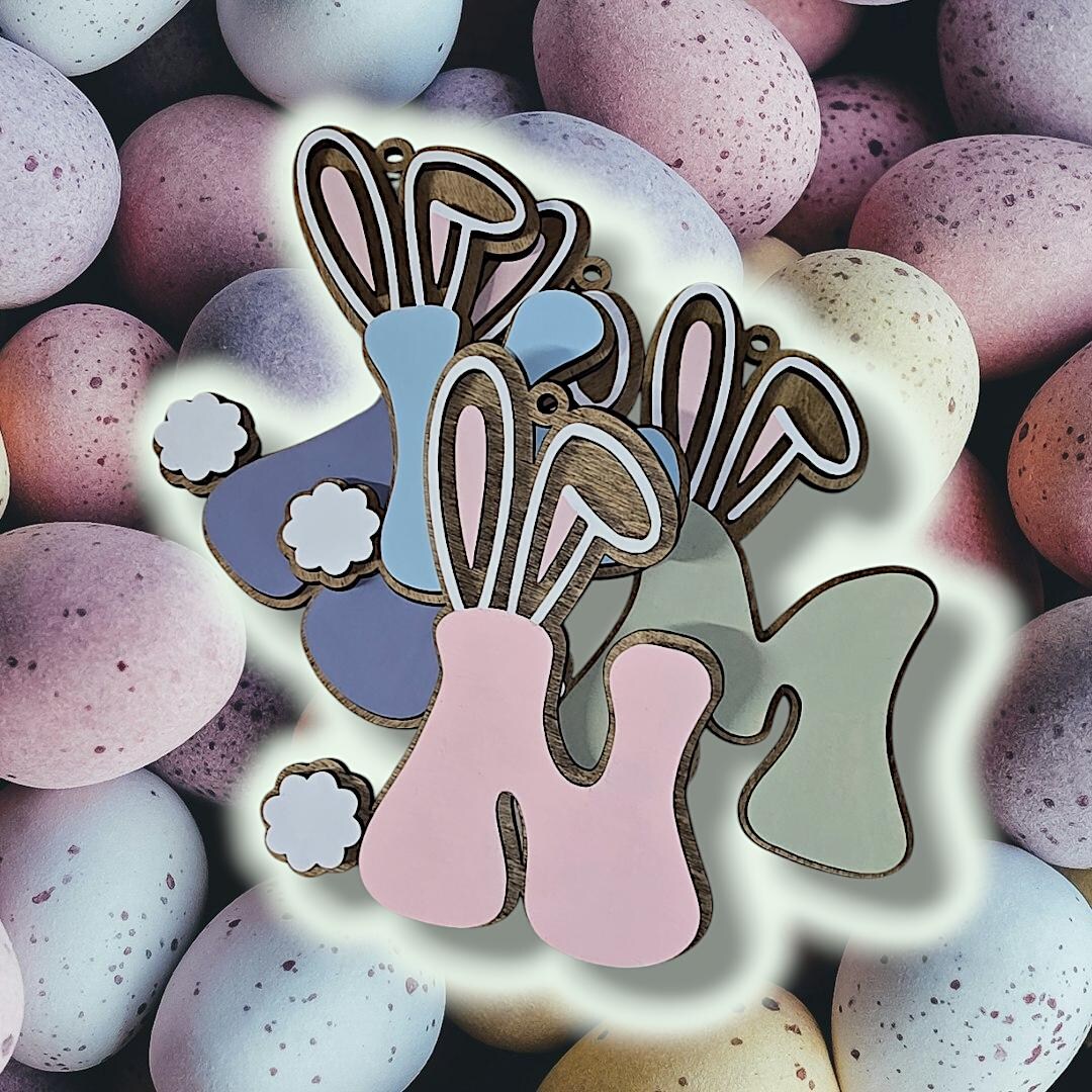 Easter Basket Bunny Initial Tags (A-Z) - Etsy