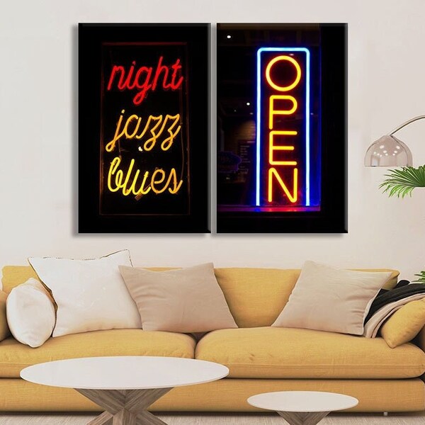 Neon Canvas Art - Etsy