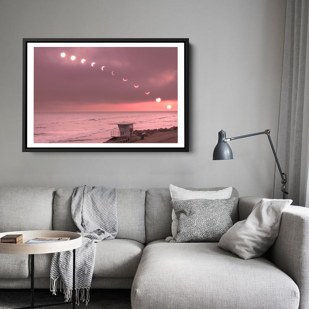 Moon Phases Wall Art Prints, Living Room Decor,lunar Eclipse Canvas Art ...