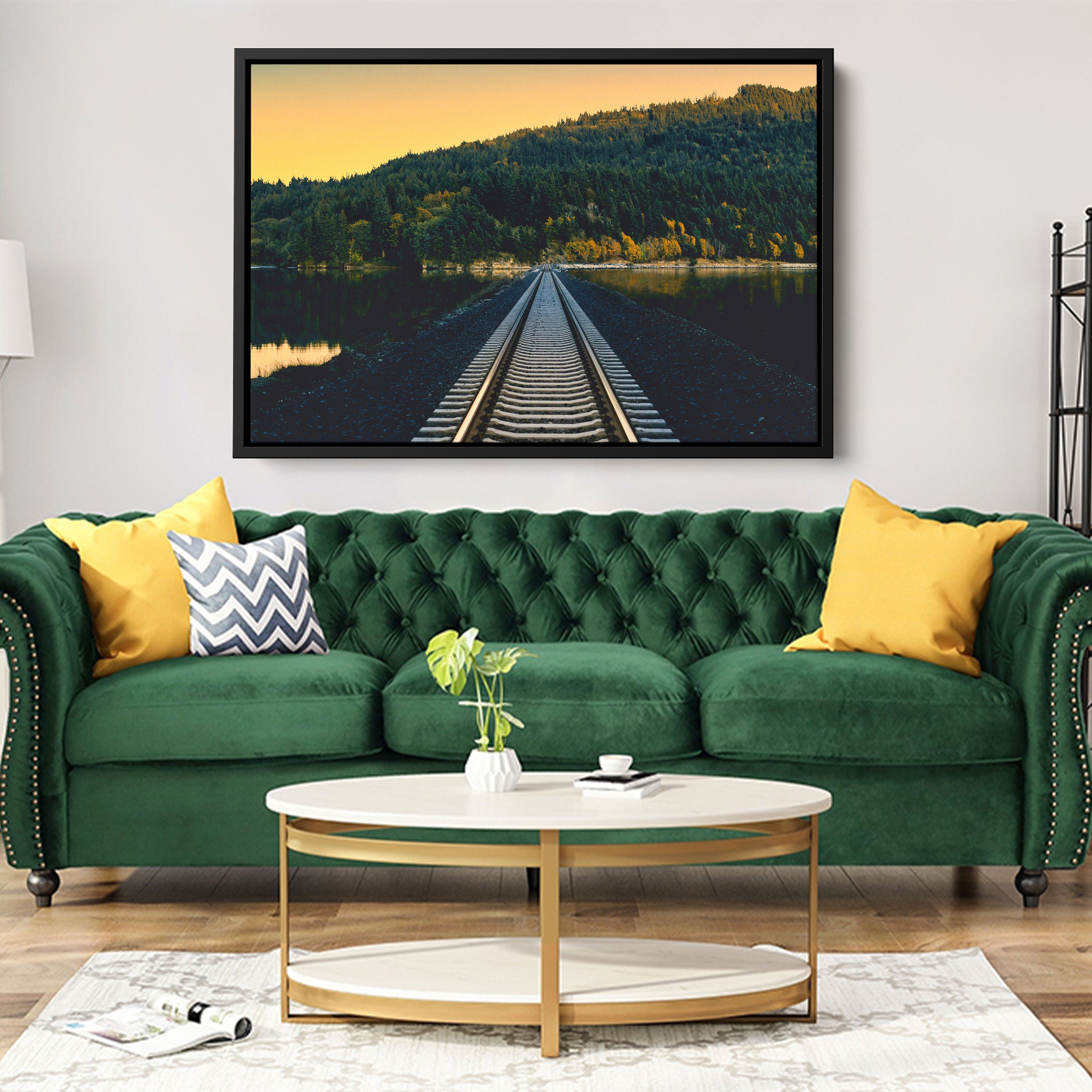 Railroad Wall Decor Canvas/train Track Canvas/landscape - Etsy