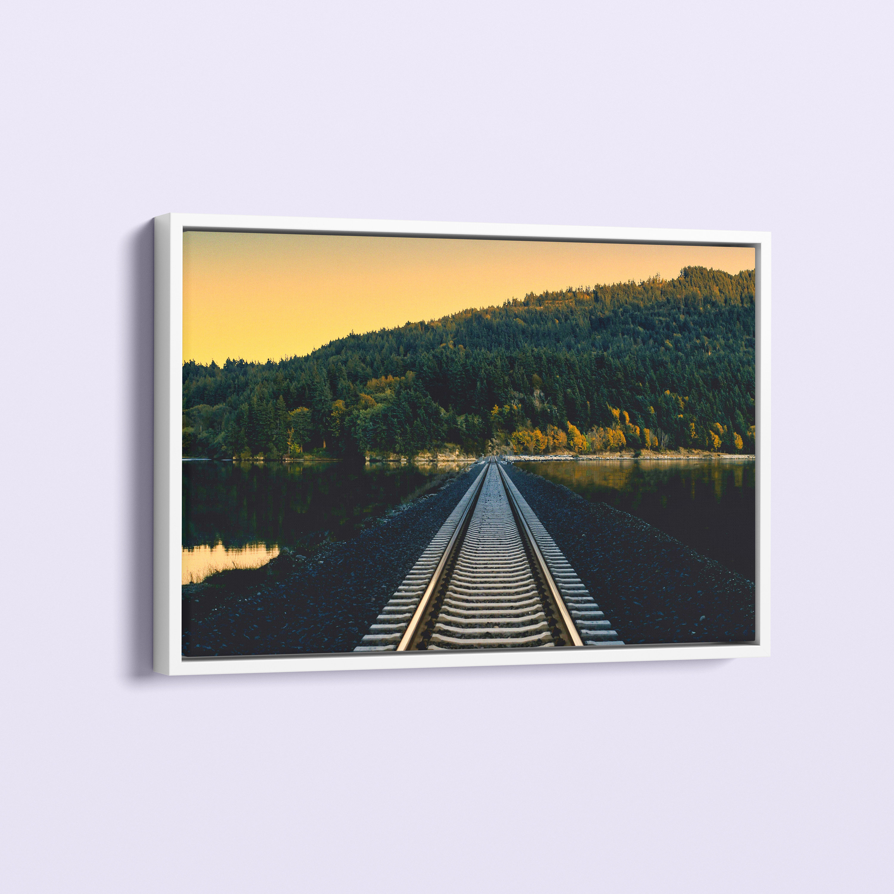 Railroad Wall Decor Canvas/train Track Canvas/landscape - Etsy