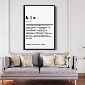 Father Definition Print Gift for Dad Father Meaning Dictionary Father ...