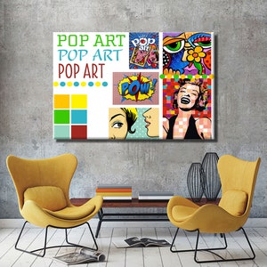 Pop Art Collage Wall Art/comic Pop Art/pop Art Decor/father's Day Gift ...